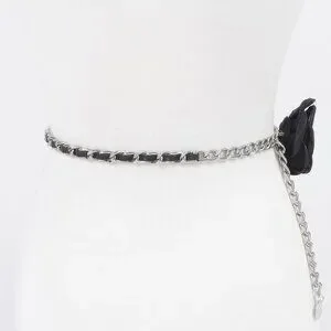 BB Boutique | Accessories | Flower Metal Double Layered Chain Belt ...